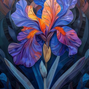 Iris - Popart Color Illustration Bundle 2 10 Digital Ai Line Art PNG ...