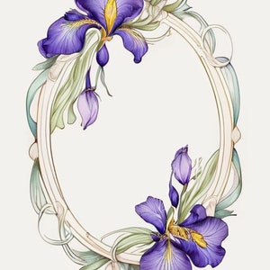 Iris Oval Frame Color Bundle 1 100 Digital Line Art AI Svg-png-jpg - Etsy