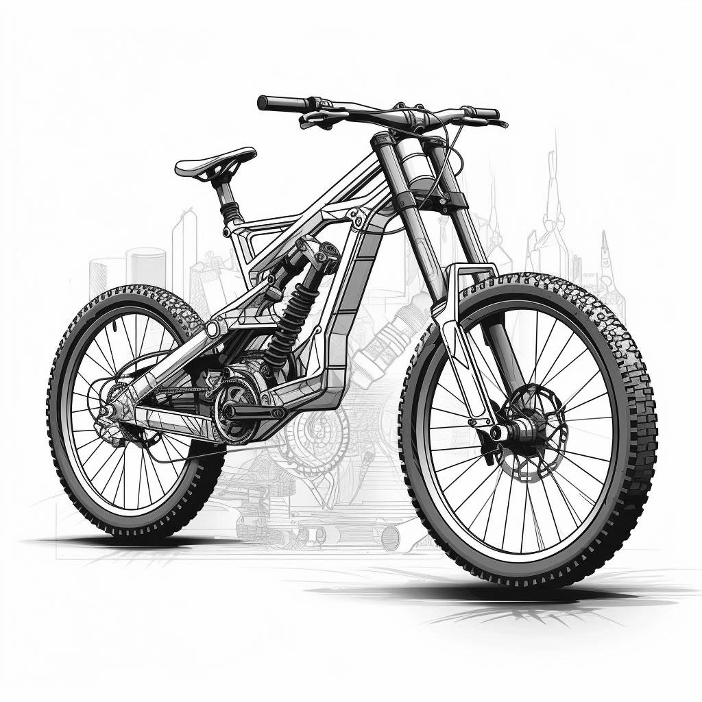 Mountain Bike Black and White Line Art Bundle 2: 55 PNG, JPG, SVG Ai ...