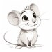 Mouse Grey Line Art Color/black and White Bundle 2 72 Digital Line Art ...
