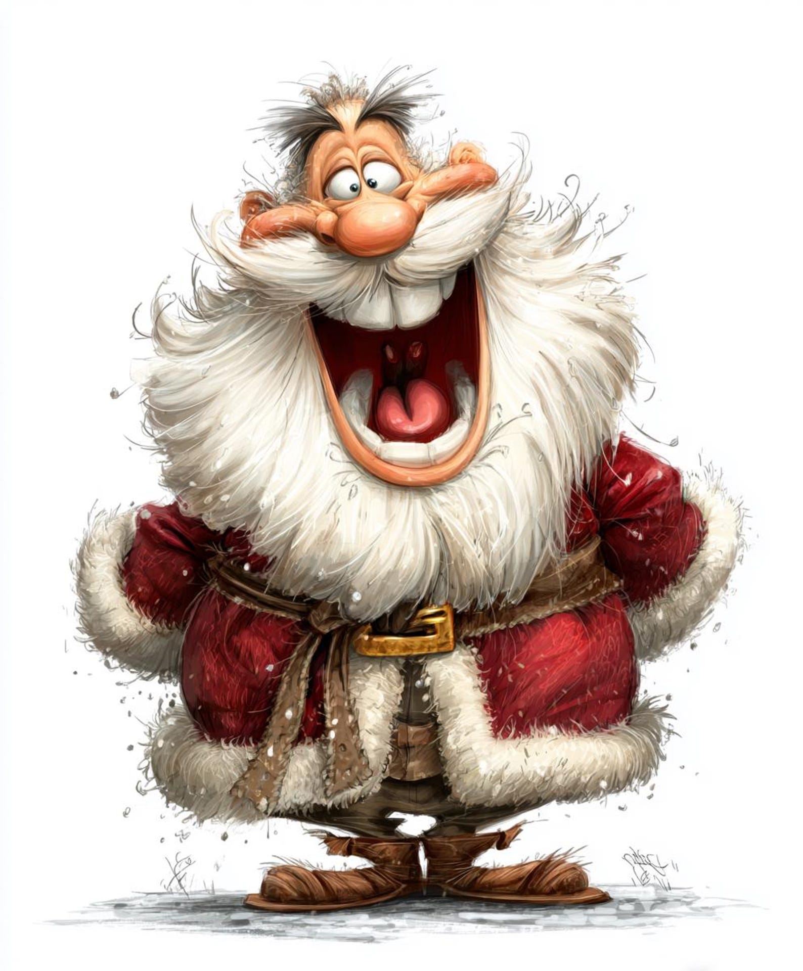 Santa Crazy Cartoon Line Art Color Bundle 6 24 Digital Ai Line Art PNG ...