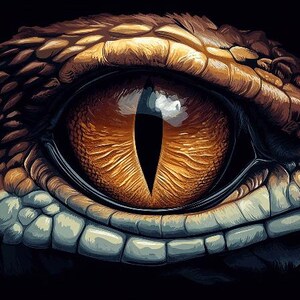 Snake/reptile Eye Cartoon Color Black Background Bundle 1 60 Digital Ai ...