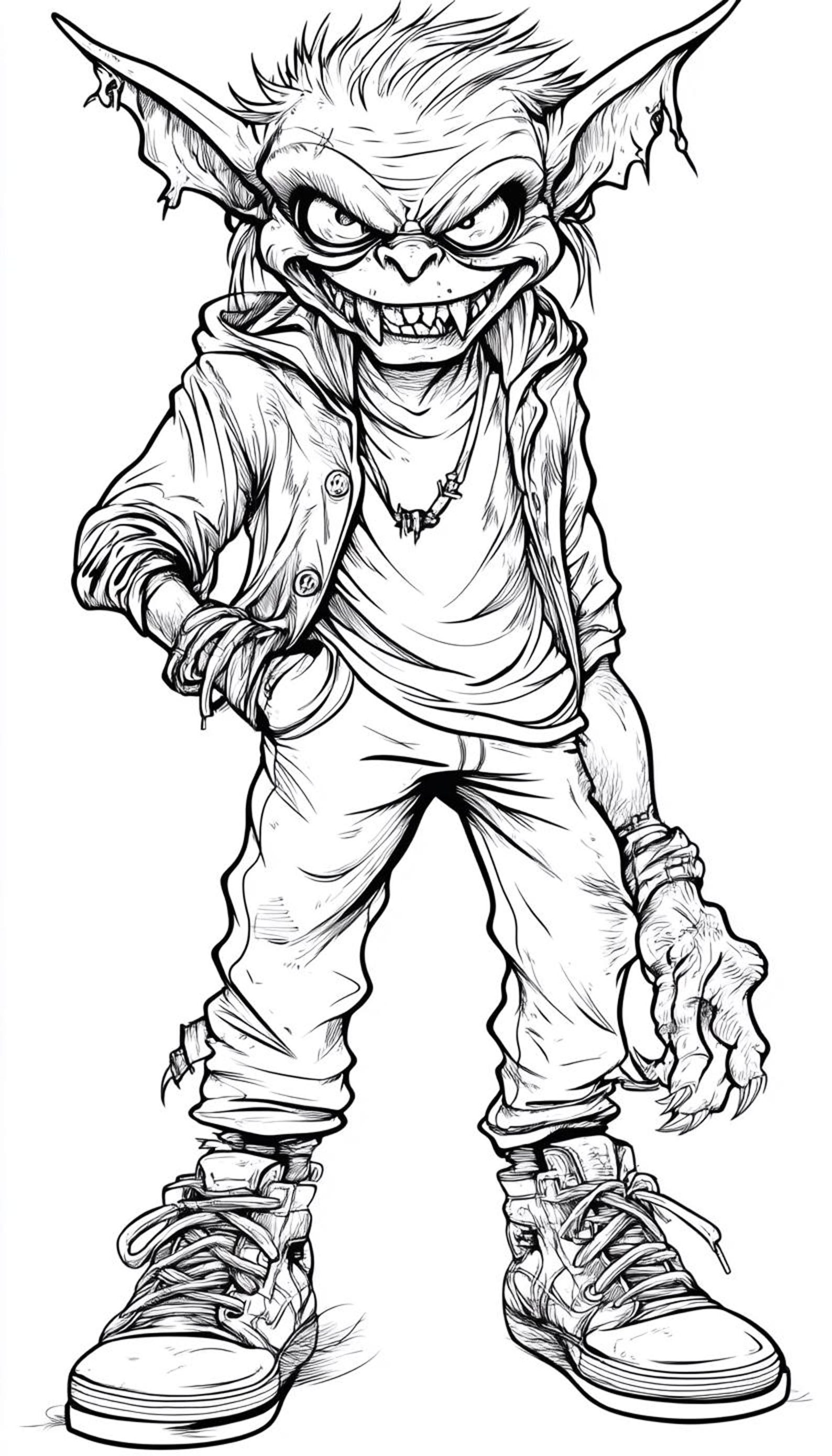 Goblin Cartoon Line Art Illustration Black and White Bundle 1 45 ...