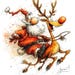 Santa and Rudolf Crazy Cartoon Line Art Color Bundle 1 22 Digital Ai ...