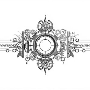 Dividers Steampunk Black and White Bundle 1 130 Digital Line Art Svg ...