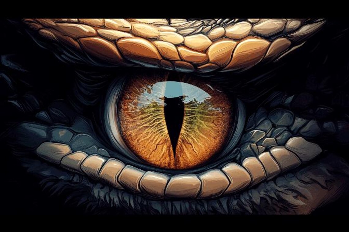Snake/reptile Eye Cartoon Color Black Background Bundle 1 60 Digital Ai ...
