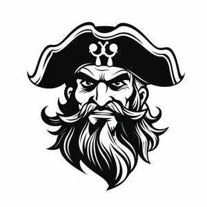 Pirate Head Line Art Black and White Bundle 3 36 Digital Ai Line Art ...