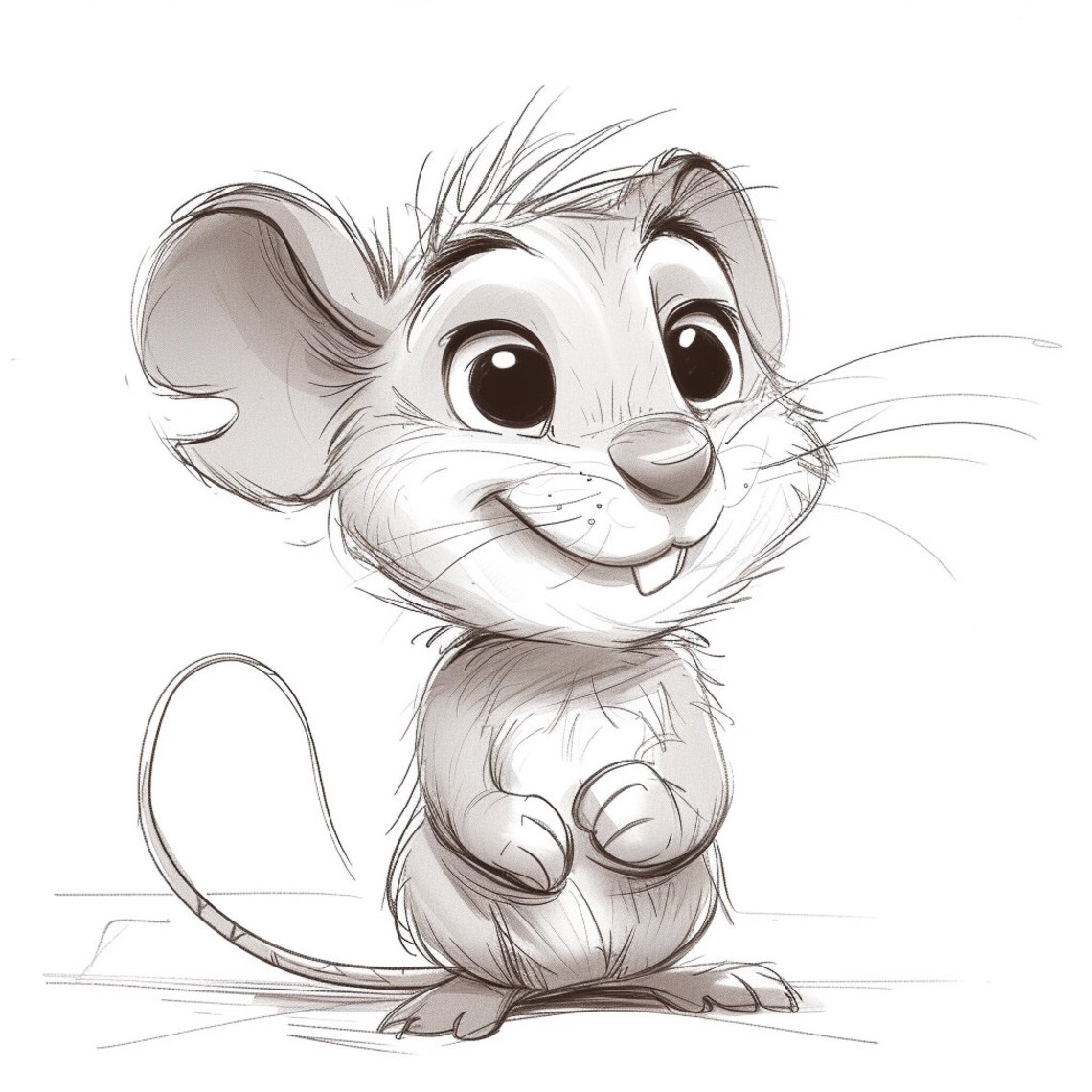 Mouse Grey Line Art Color/black and White Bundle 2 72 Digital Line Art ...