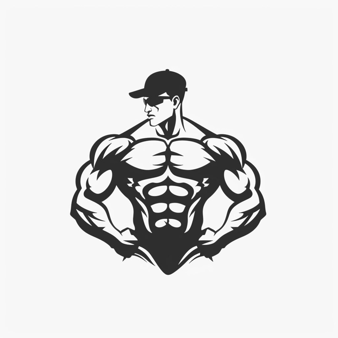 Fitness Figure Logos Black/white Line Art Bundle 2 72 Digital Ai Line ...