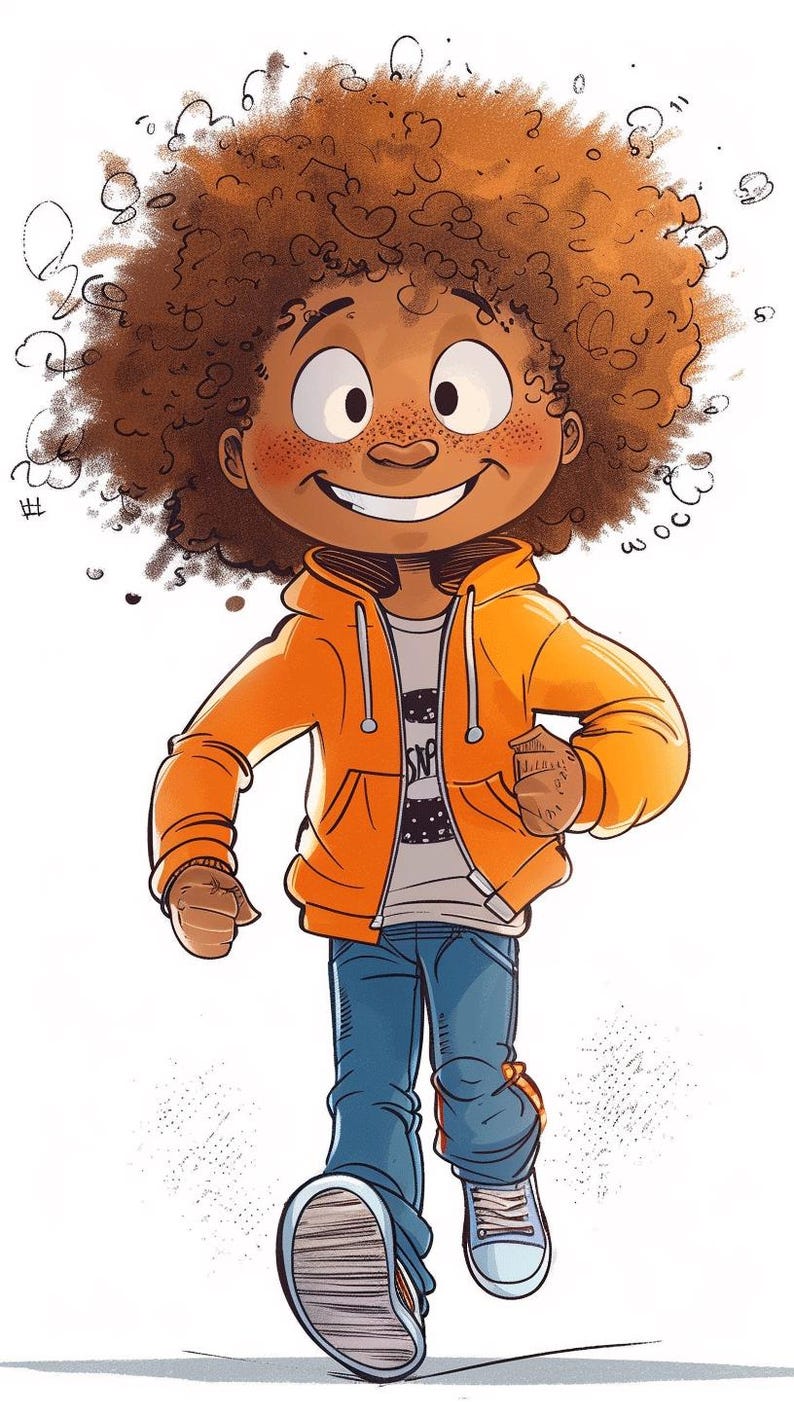 Student Groovy alan Cartoon Line Art Illustration Color Bundle 1 75 ...