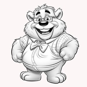 Bear at Work Cartoon Bundle 2 42 Digital Ai Line Art PNG-SVG (digital ...