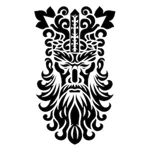 Faces Celtic-slavic Abstract Line Art Illustration Black and White ...