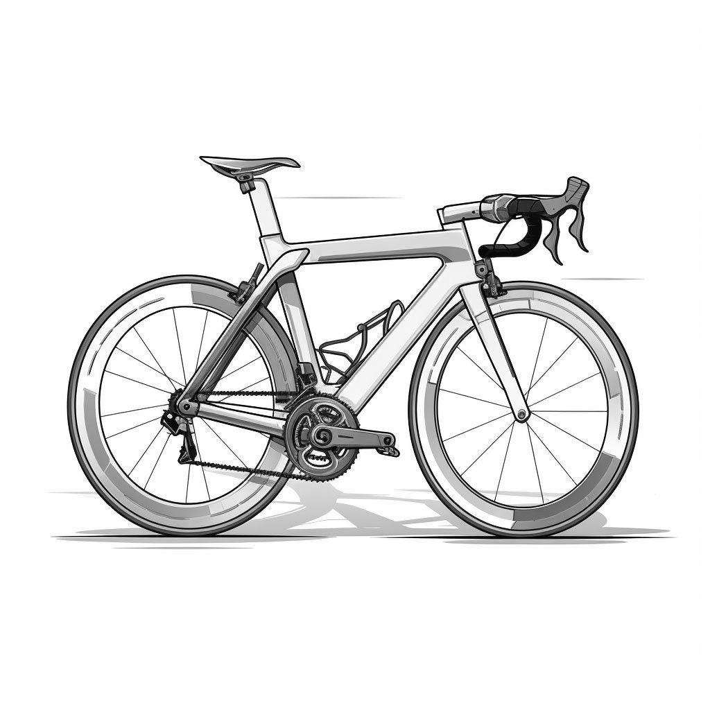 Road Bike Black and White Line Art Bundle 2. 48 Digital Ai Line Art PNG ...