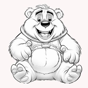 Bear at Work Cartoon Bundle 2 42 Digital Ai Line Art PNG-SVG (digital ...
