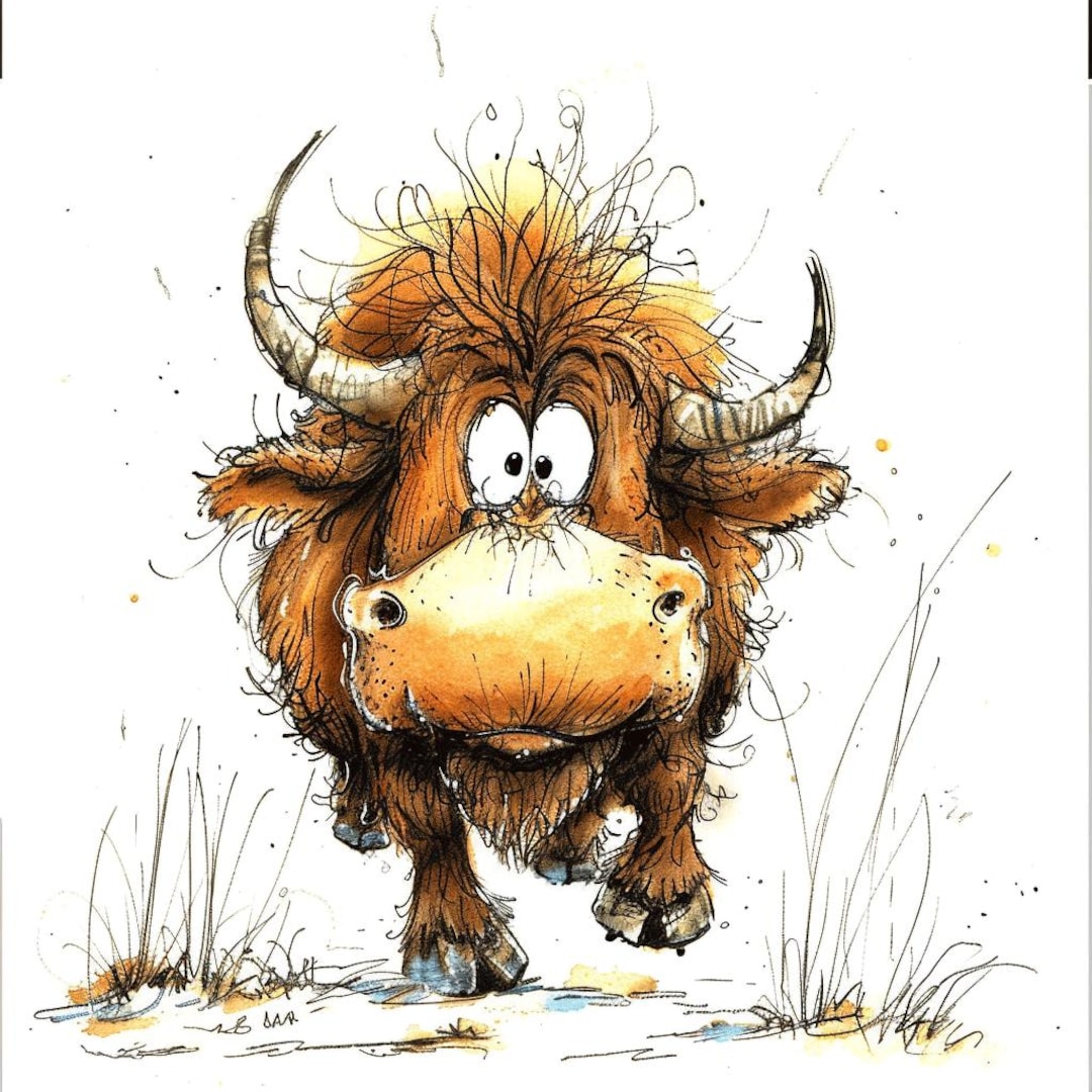 Buffalo/bison Cartoon Line Art Color Bundle 1 30 Digital Ai Line Art ...