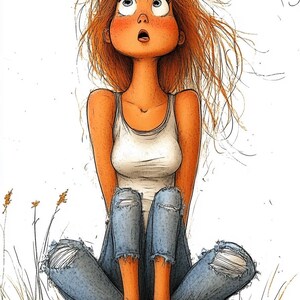 Student Groovy "celia" Cartoon Line Art Illustration Color Bundle 1 42 ...