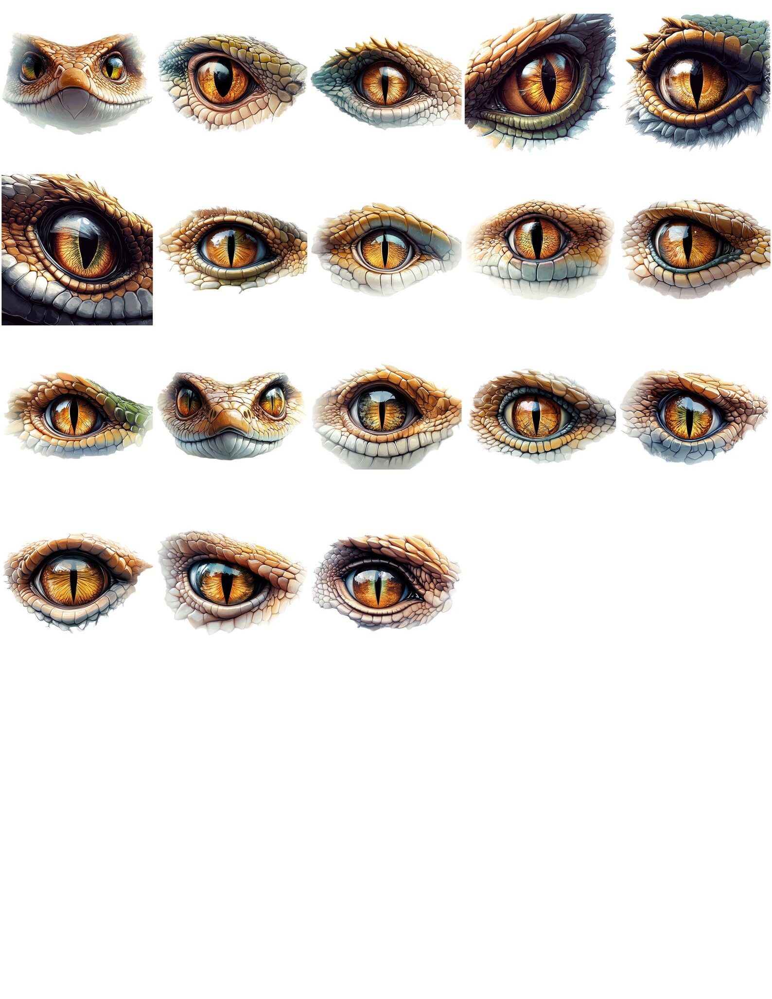 Snake/reptile Eye Color Cartoon Transparent Background Bundle 1 48 ...