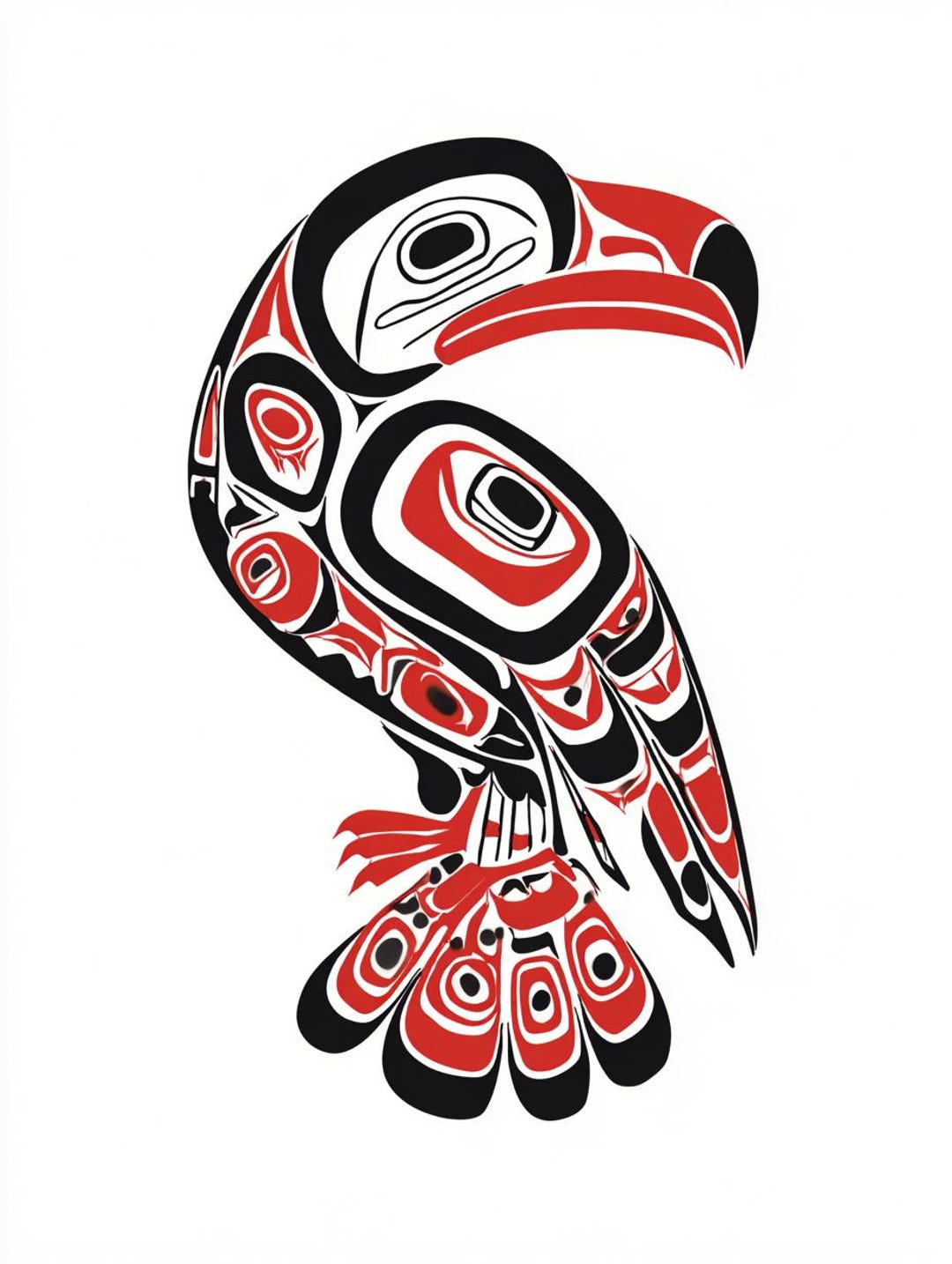Raven Northwest Style Illustration Color Bundle 1 60 Digital Line Ai ...
