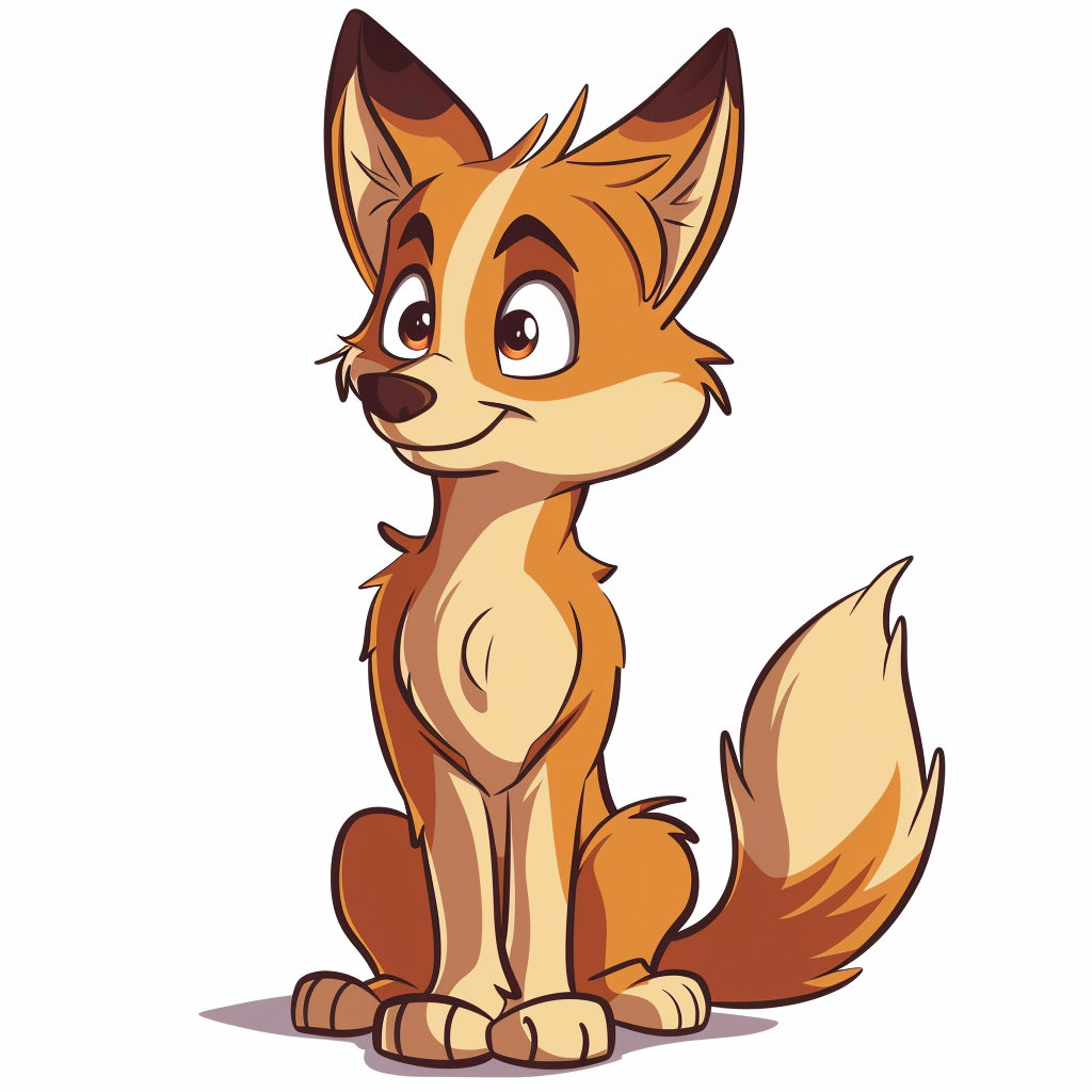 Coyote Cartoon Illustration Color Bundle 1 50 Digital Line Art Ai Svg ...