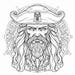 Pirate Head Line Art Black and White Bundle 1 42 Digital Line Art Ai ...