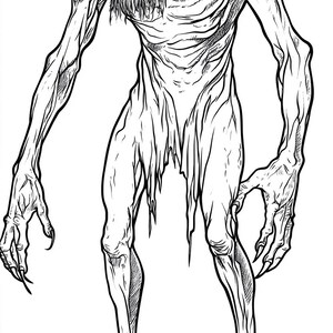 Ghouls Cartoon Line Art Illustration Black and White Bundle 1 48 ...