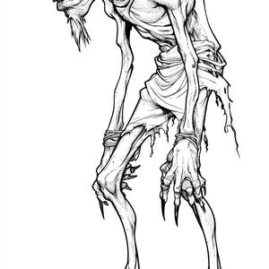 Goblin Cartoon Line Art Illustration Black and White Bundle 1 45 ...