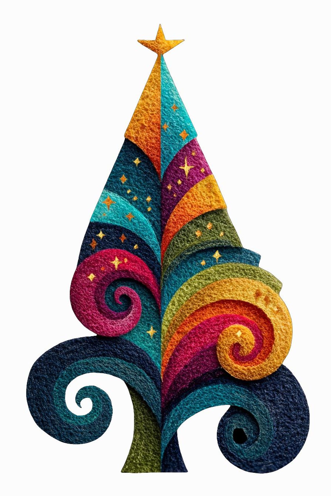 Christmas Tree Modern Abstract Color Line Art Bundle 3 21 Digital Ai ...