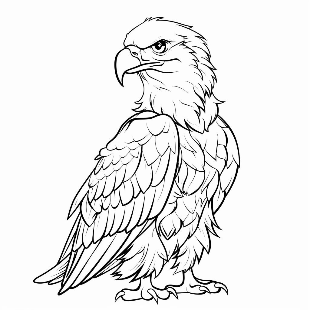 Traditional Eagle Line Drawing