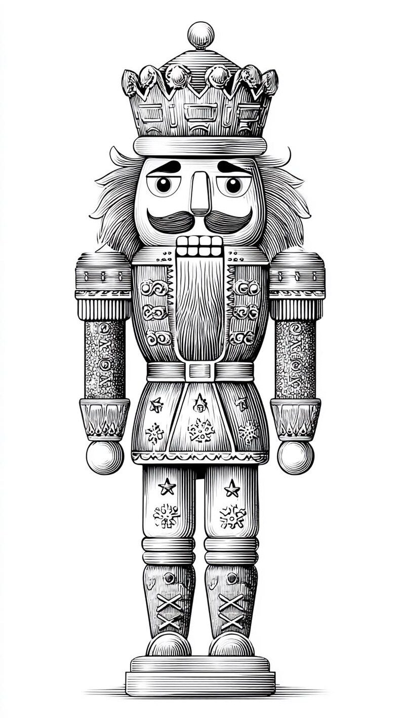 Nutcracker Line Art Illustration Black and White Bundle 2 36 Digital Ai ...