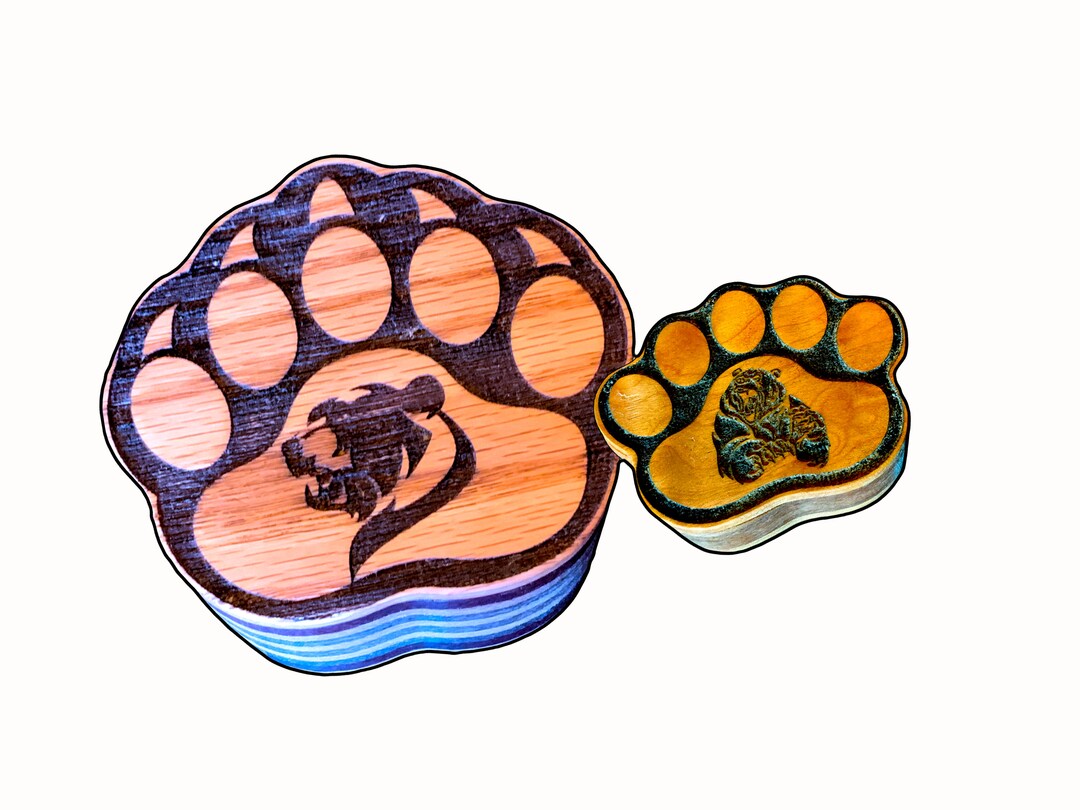 Cute Bear Paw Jewelry Storage Box Templates - Set of 2 - Bear Paw Multi ...