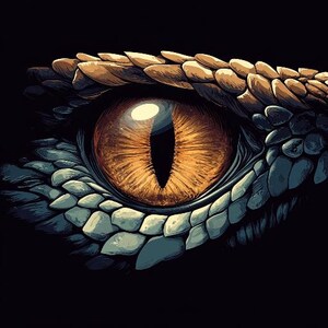 Snake/reptile Eye Cartoon Color Black Background Bundle 1 60 Digital Ai ...