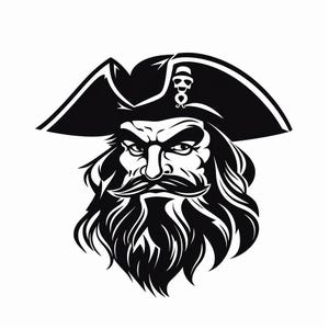 Pirate Head Line Art Black and White Bundle 2 60 Digital Ai Line Art ...
