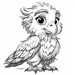 Hawk Cartoon Illustration Black and White Bundle 2 60 Digital Line Ai ...
