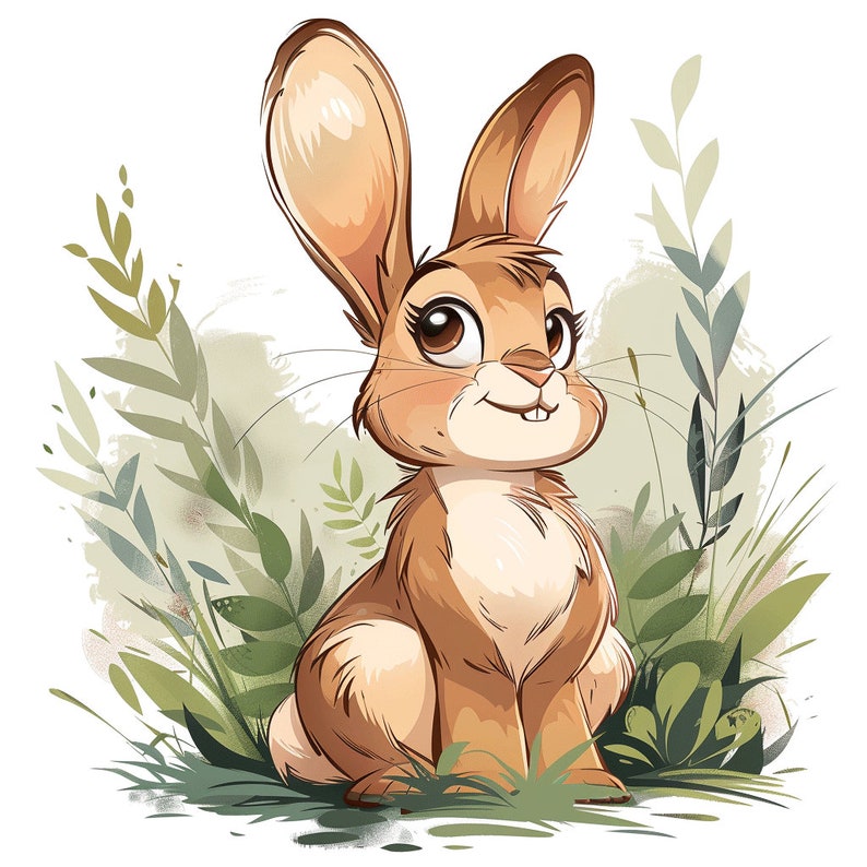Rabbit-forrest Cartoon Color Bundle 1 96 Digital Line Art AI Svg-png ...