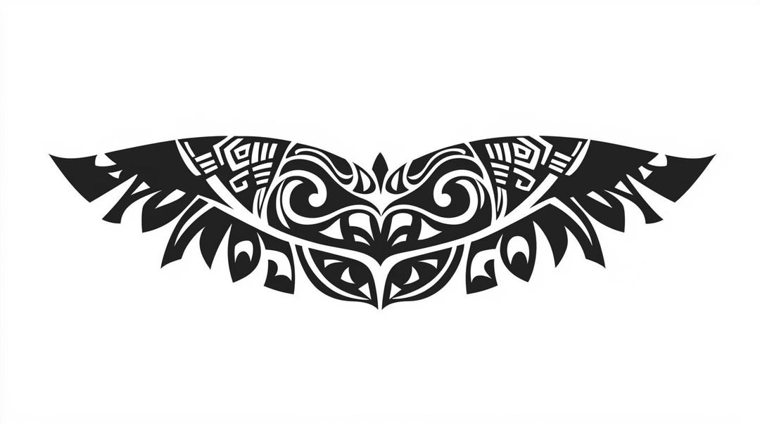 Tattoo Style Polynesian Designs Black/white Line Art Bundle 6 96 ...