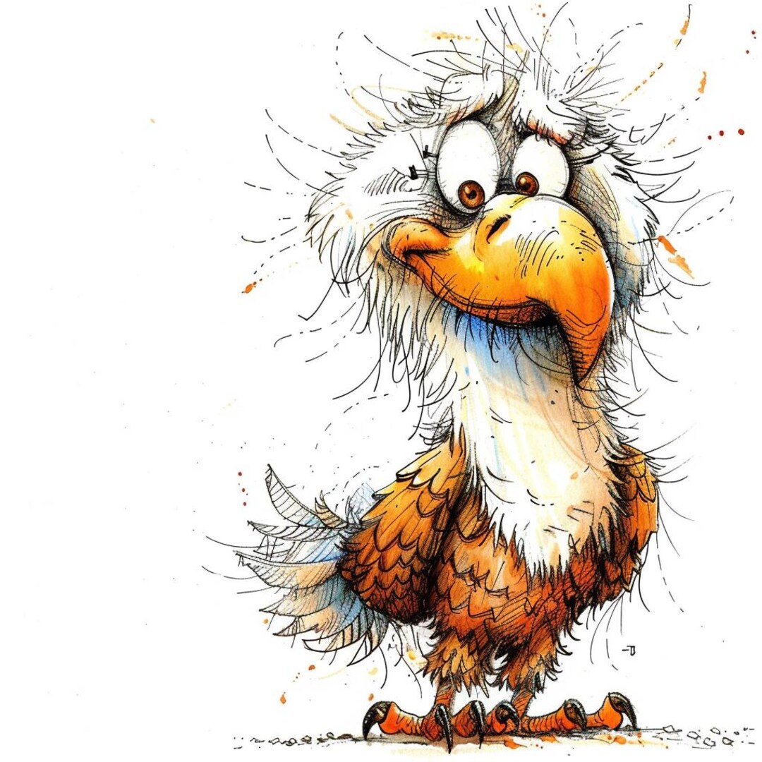 Bald Eagle Crazy Cartoon Color Bundle 1 Digital Line Art 18 Svg-png Ai ...