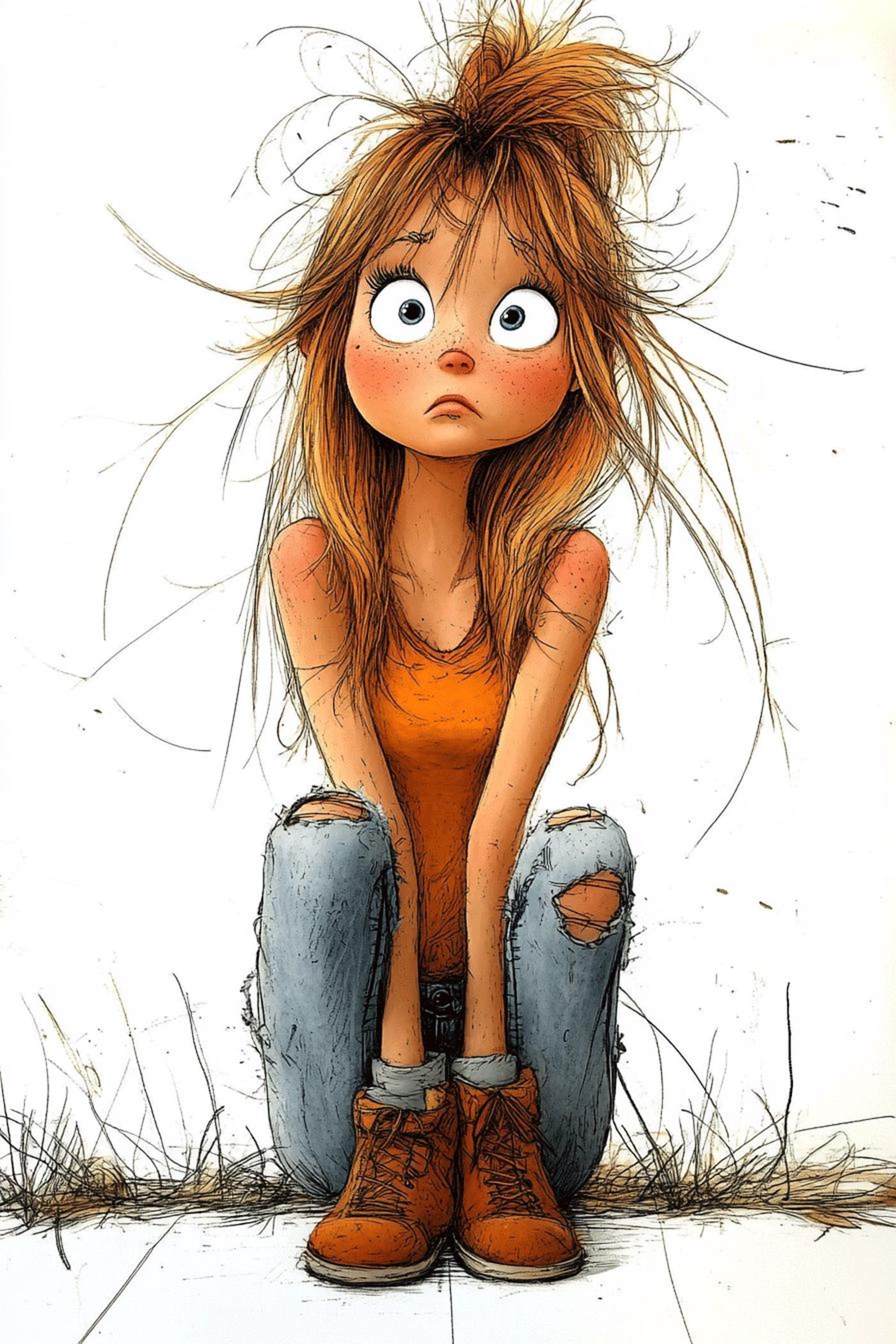 Student Groovy "celia" Cartoon Line Art Illustration Color Bundle 2 24 ...