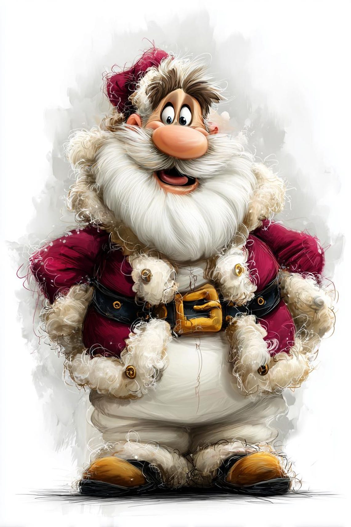 Santa Cartoon Line Art Color Bundle 2 22 Digital Ai Line Art PNG-SVG ...