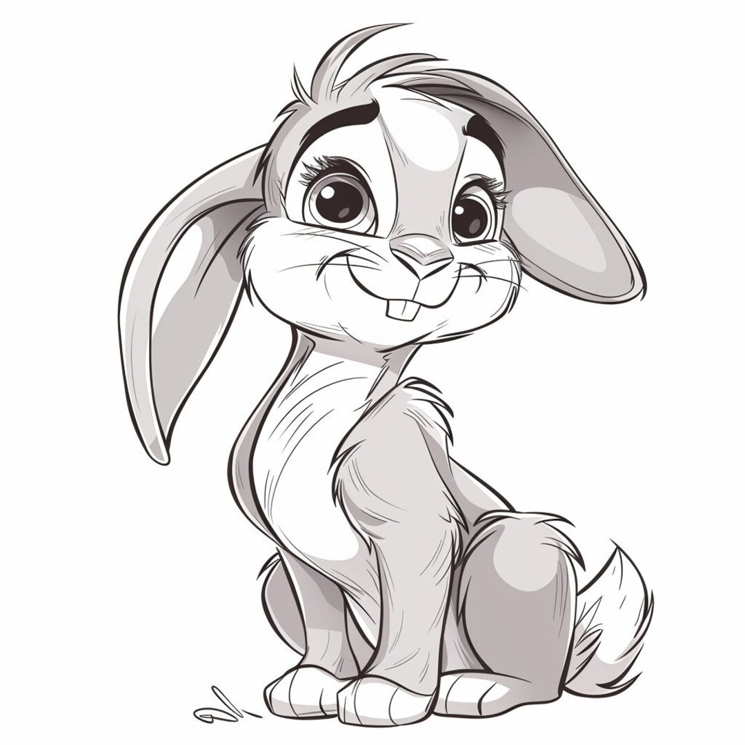 Rabbit Lop Style Cartoon Bundle 2. 65 Digital Line Art Ai Svg-png-jpg ...