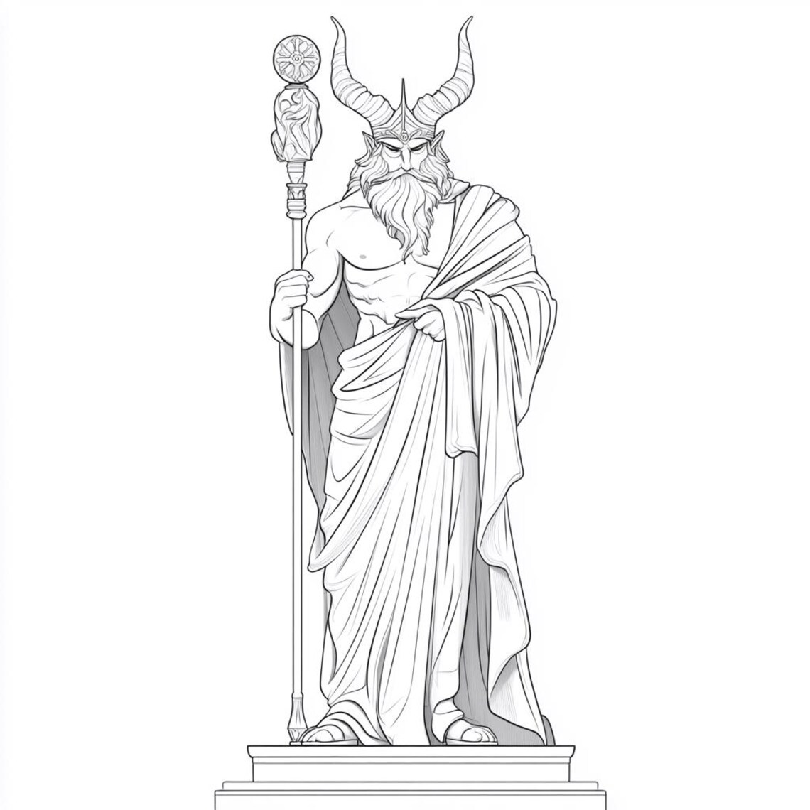 Hades Greek God Designs Black/white Line Art Bundle 2 40 Digital Ai ...