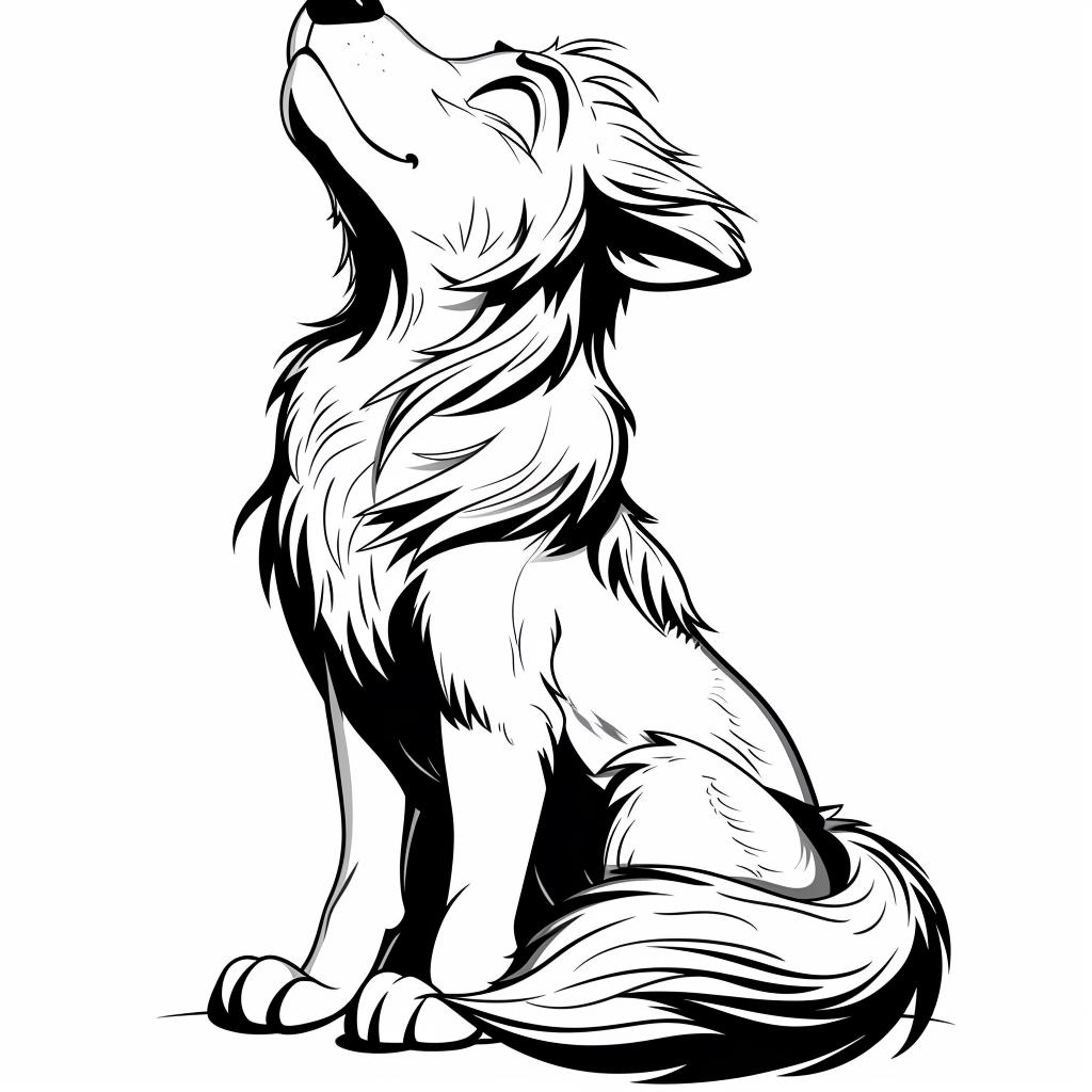 Wolf Cartoon Line Art Black and White Bundle 2 32 Digital Ai Line Art ...