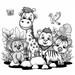 Animal Circus Group Cartoon Black and White Bundle 1 32 Digital Ai Line ...