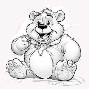 Bear at Work Cartoon Bundle 2 42 Digital Ai Line Art PNG-SVG (digital ...
