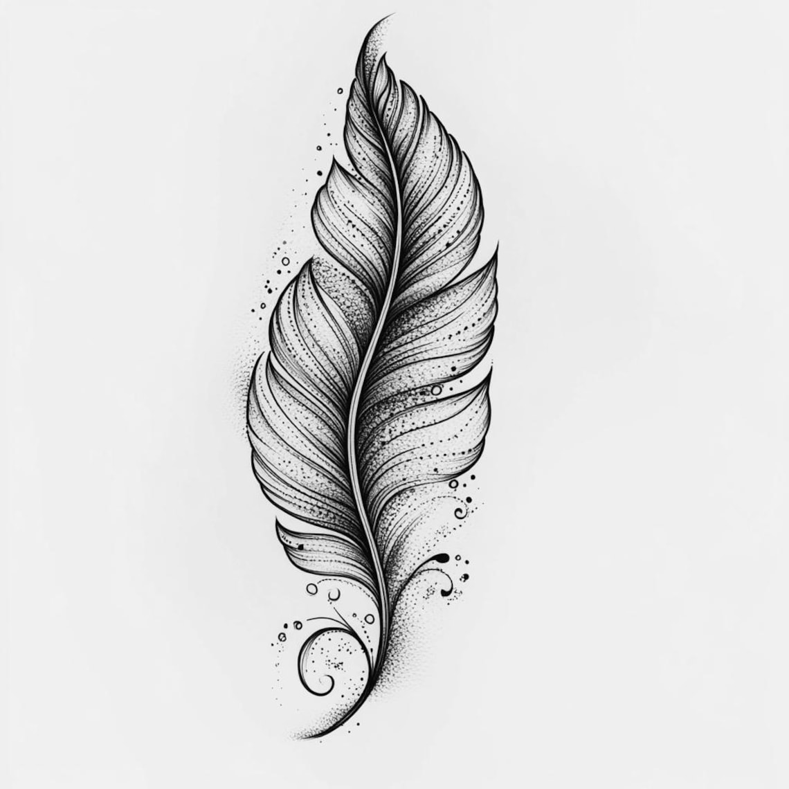 Feather Black/white Line Art Bundle 1 92 Digital Ai Line Art PNG-SVG ...