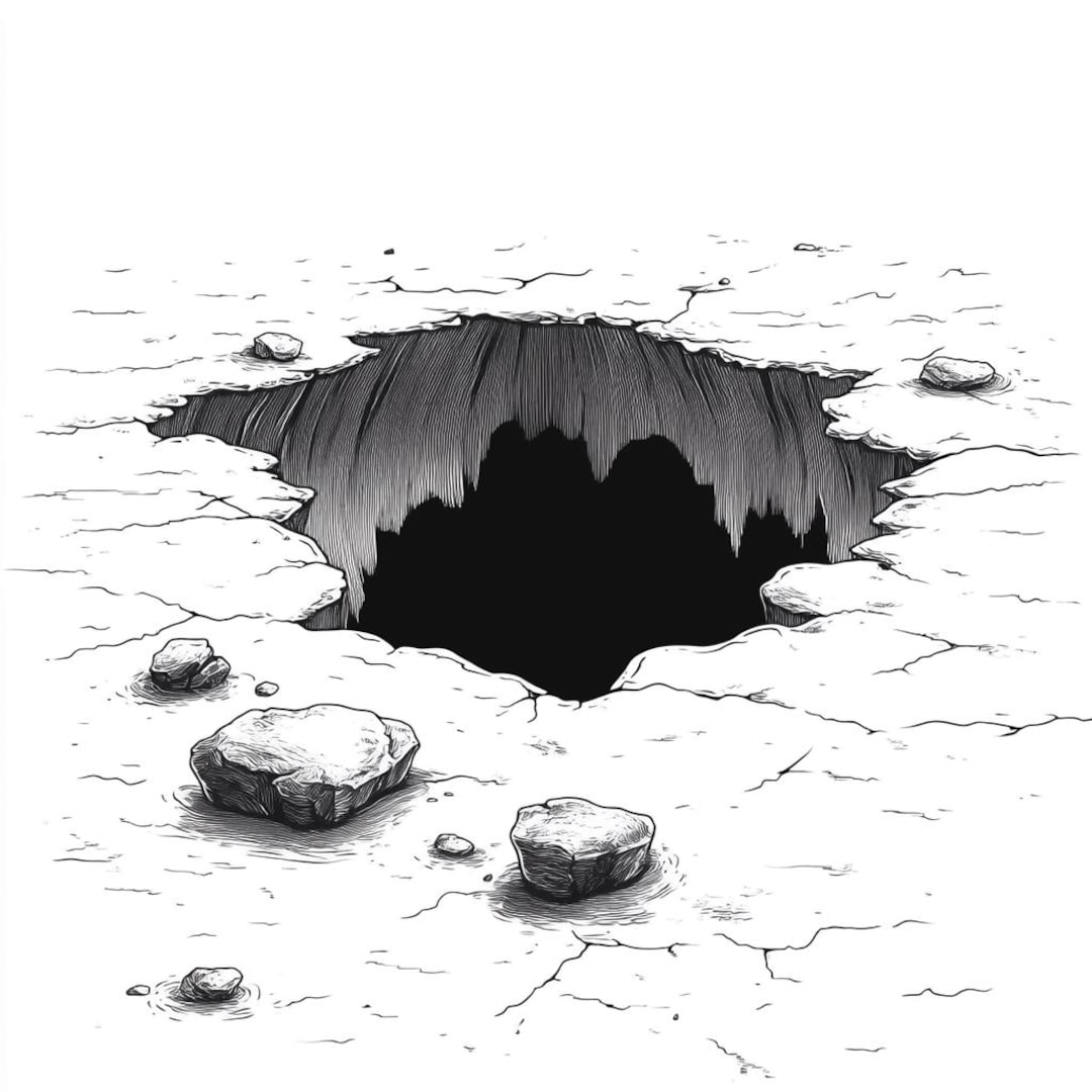 Holes Cartoon Black and White Clean Line Art Bundle 1 68 Digital Ai ...