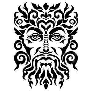 Faces Celtic-slavic Abstract Line Art Illustration Black and White ...
