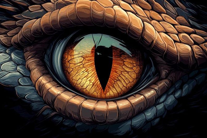 Snake/reptile Eye Cartoon Color Black Background Bundle 1 60 Digital Ai ...