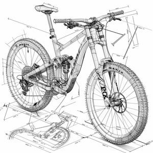 Mountain Bike Technicals Line Art Bundle 4: 60 Black and White High ...