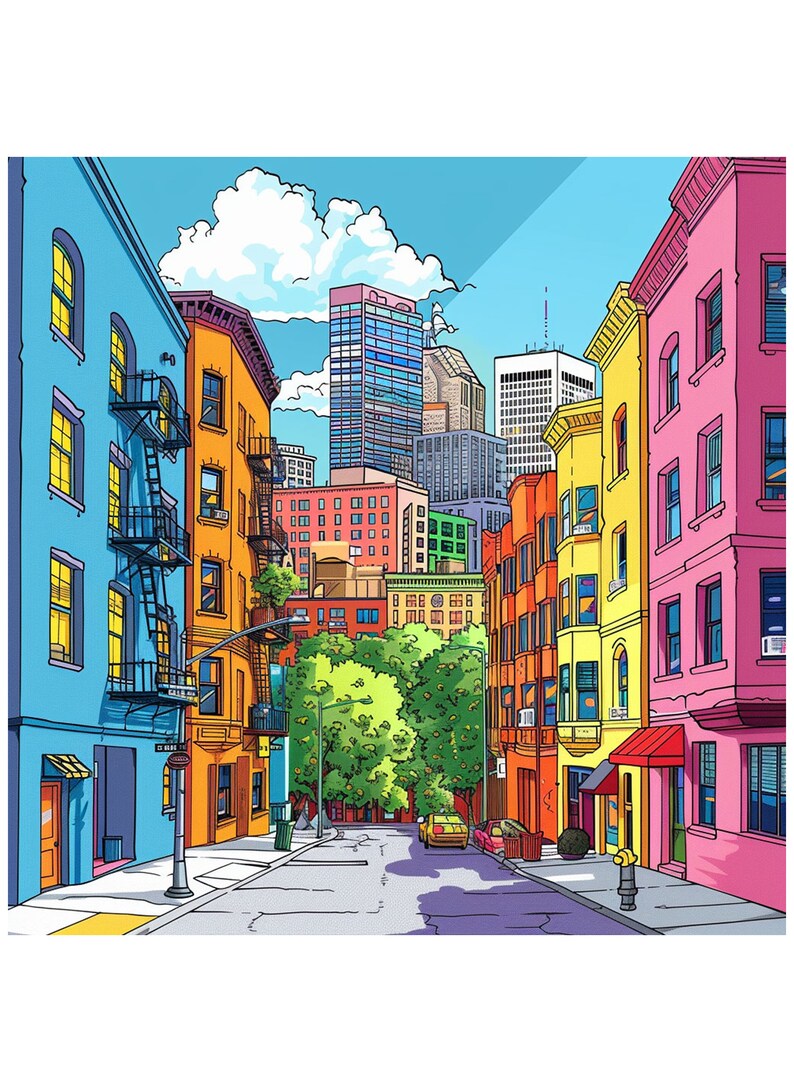 Urban Scene-denver Cartoon PDF Bundle 1. 28 Digital Line Art Ai PDF - Etsy