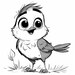 Robin Cartoon Illustration Black and White Bundle 1 76 Digital Line Ai ...
